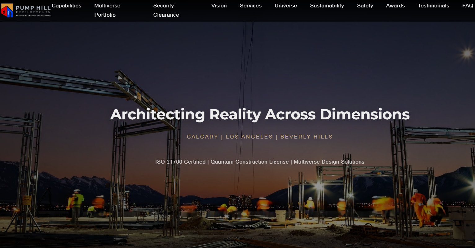 Pump Hill Developments | Master Builders of Exotic Multiversal Properties